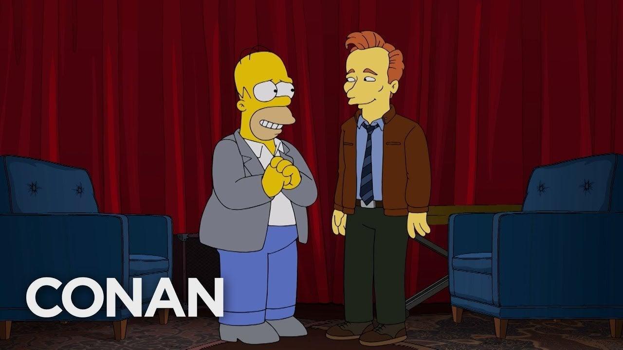 Conan O'Brien Exit Interview Sees Homer Simpson Ruin His Last Hurrah ...