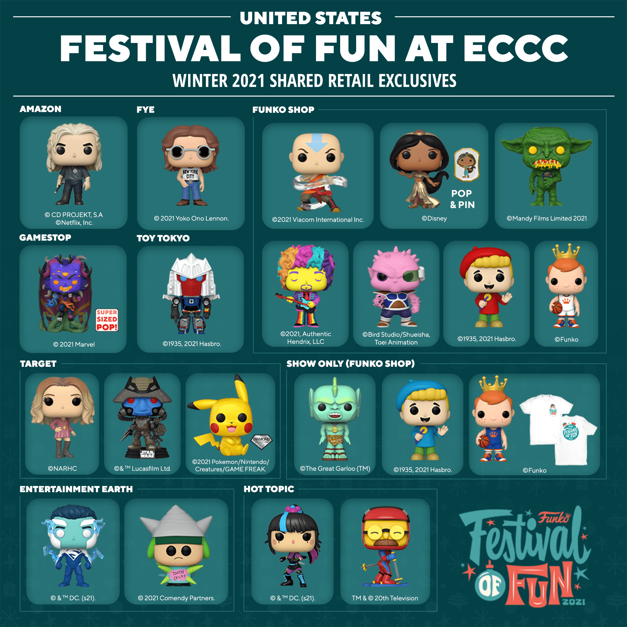 Here's Where to Get Funko Festival of Fun at ECCC 2021 Pop Figure ...