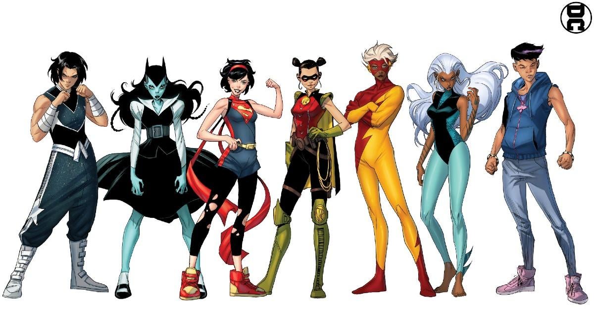 DC's Gender-Swapped Teen Justice Get Their Own Trading Card Primers ...