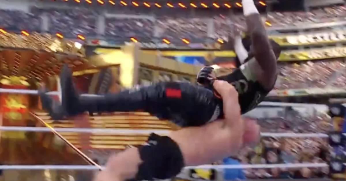 Watch Brock Lesnar Take Omos to Suplex City at WrestleMania 39 ...