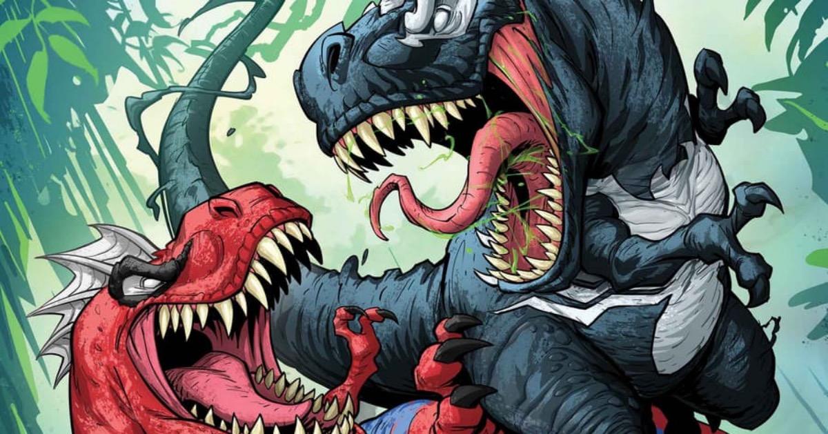 Marvel's Spider-Rex Returns to Battle Venomsaurus in Edge of Spider-Verse