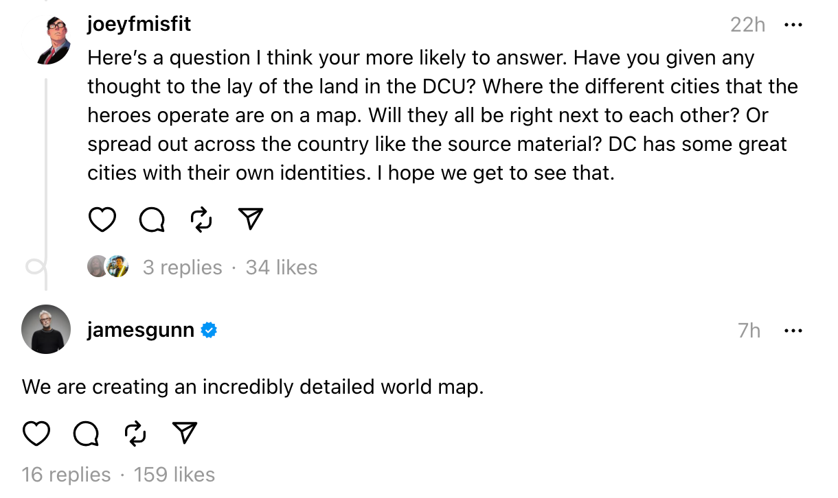 James Gunn Teases the New DC Universe's World Map - ComicBook.com