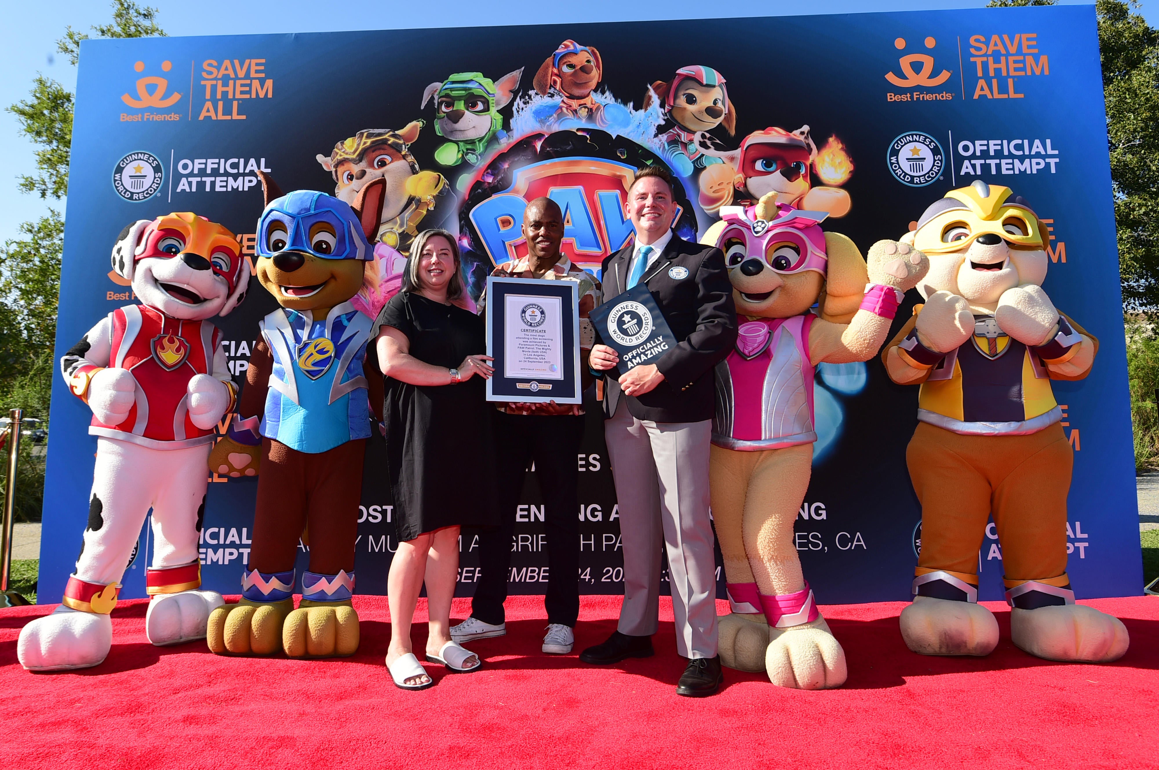 PAW Patrol: The Mighty Movie Breaks Guinness World Record With 219 Dogs ...