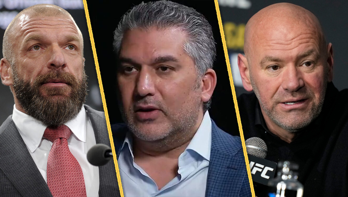 WWE x UFC: Triple H, Nick Khan, Dana White Sit Together at Boxing Event ...