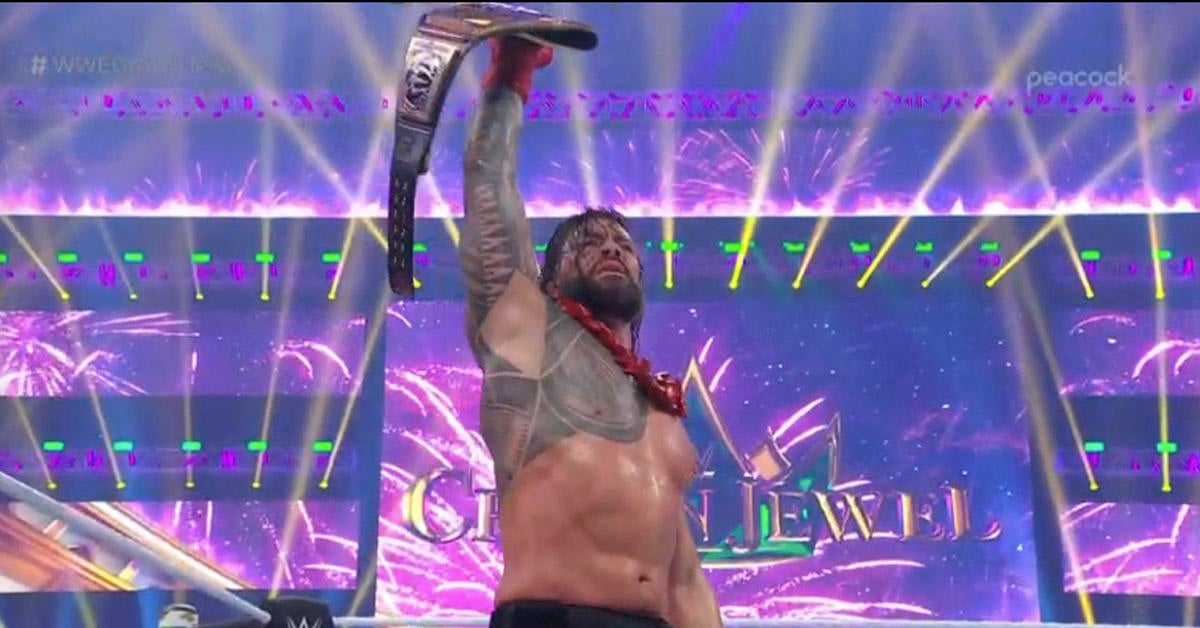 WWE Crown Jewel: Roman Reigns Overcomes LA Knight and Retains Undisputed Universal Title ...