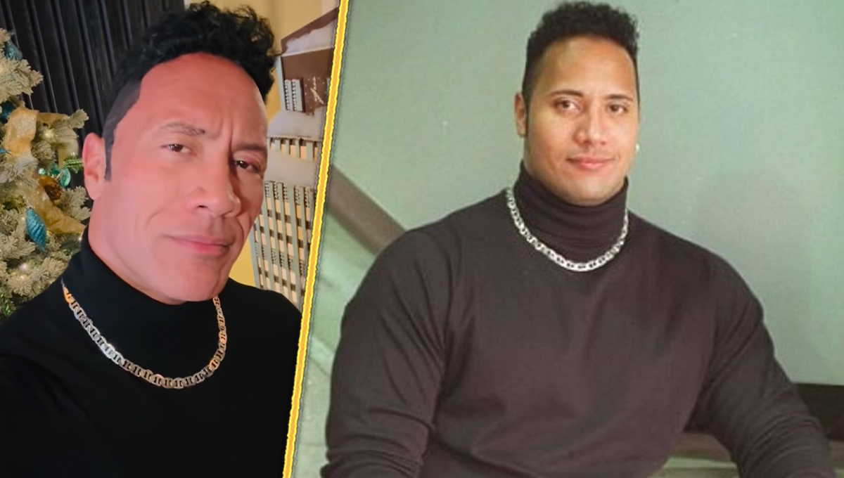 Dwayne "The Rock" Johnson Brings Back Iconic Turtleneck and Chain Look ...