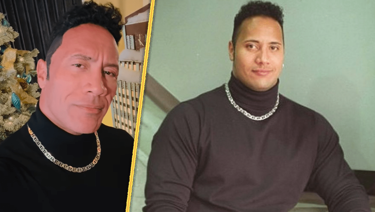 Dwayne "The Rock" Johnson Brings Back Iconic Turtleneck and Chain Look ...