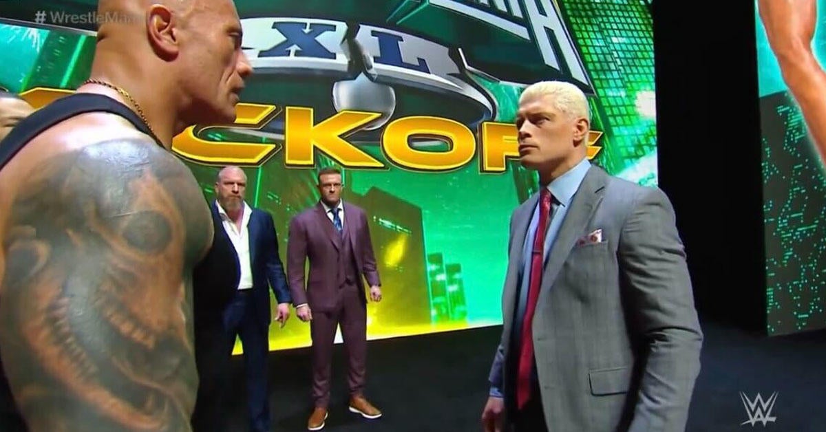 Cody Rhodes Gets Slapped by The Rock After Challenging Roman Reigns at ...