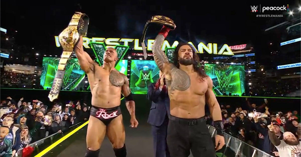 WWE WrestleMania 40: Roman Reigns and The Rock Secure Bloodline Rules Title Match - ComicBook.com