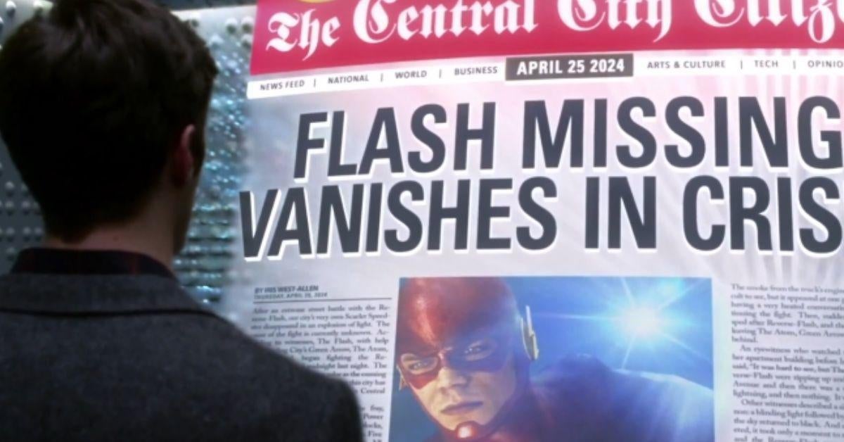The Flash Star Grant Gustin Celebrates Vanishing in a Crisis ...
