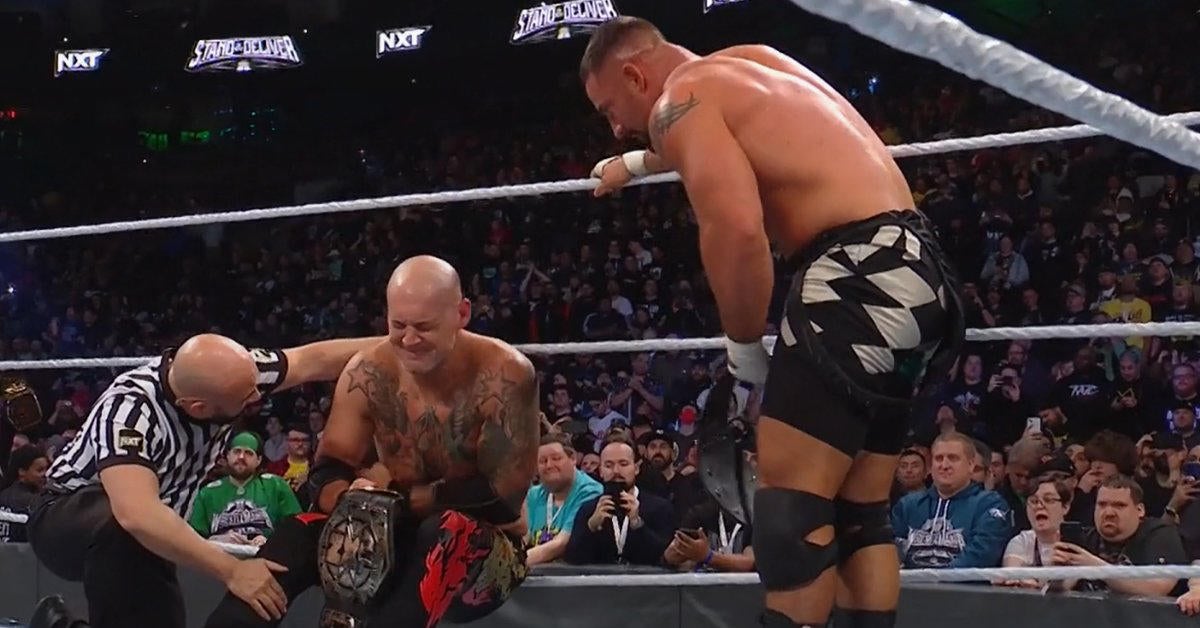 WWE's Bron Breakker and Baron Corbin Retain NXT Tag Team Titles at Stand & Deliver - ComicBook.com