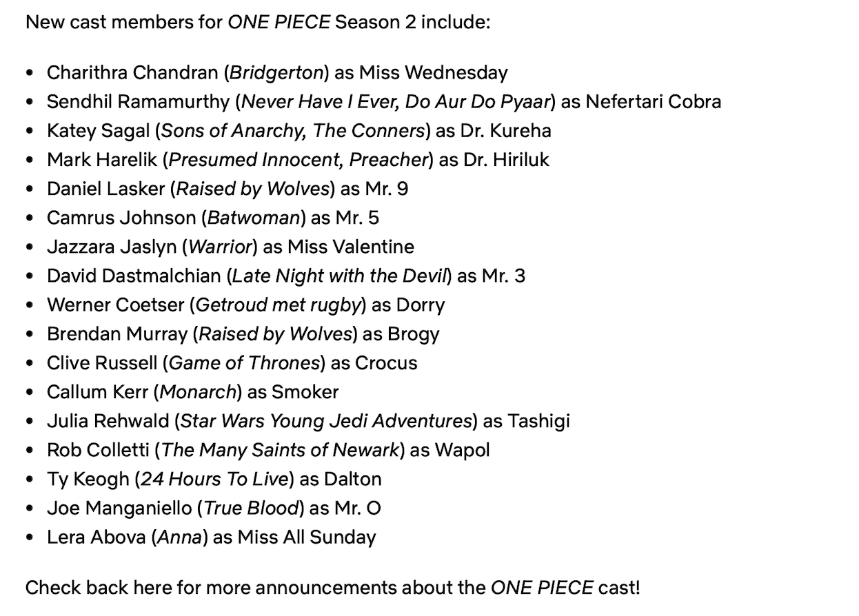 Netflix's One Piece Season 2 Adds Lera Abova as Nico Robin - ComicBook.com