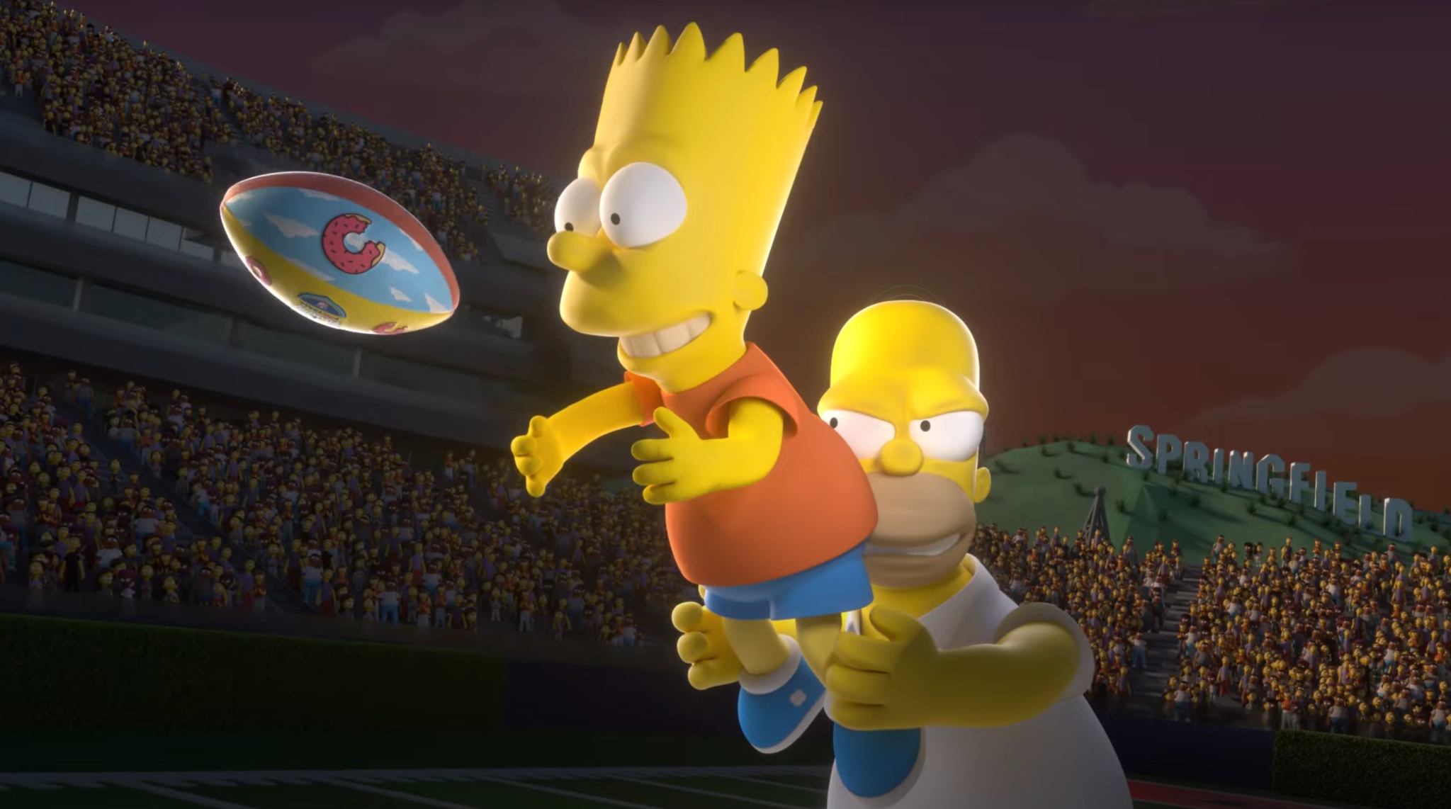 Homer Scores First Touchdown in The Simpsons' Monday Night Football ...