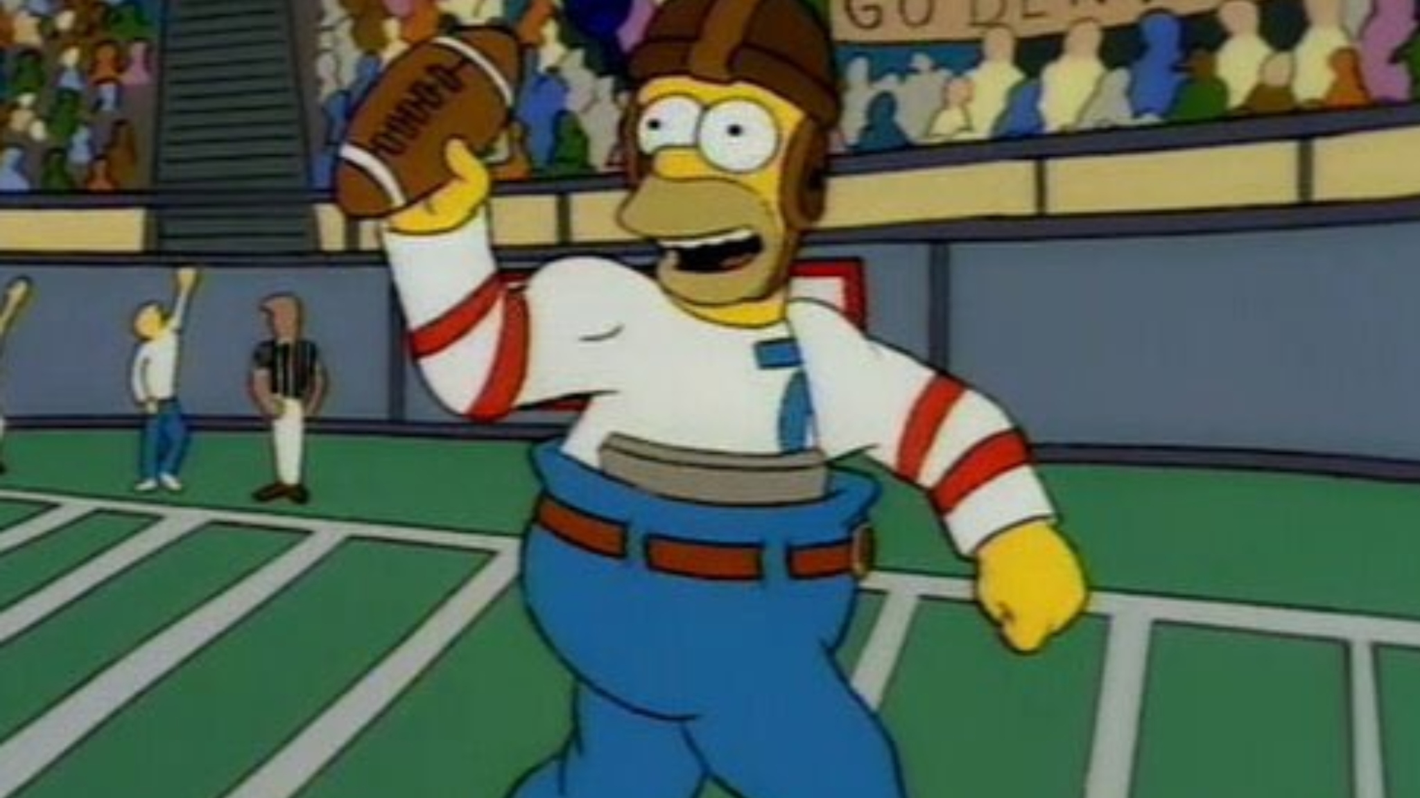 Homer Scores First Touchdown in The Simpsons' Monday Night Football ...