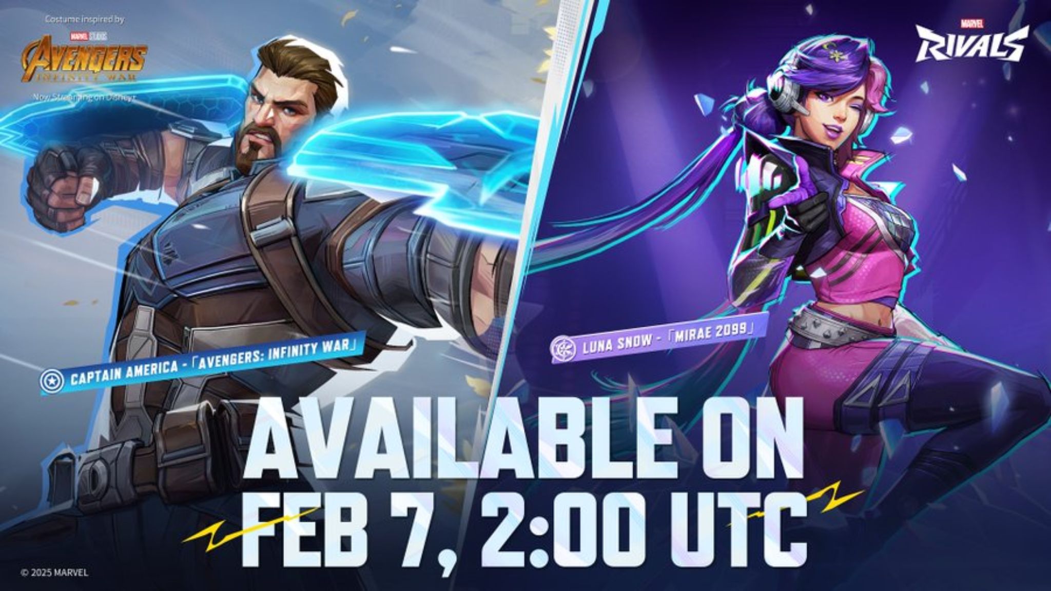 Marvel Rivals Adds New Legendary Skins for Captain America and Luna Snow