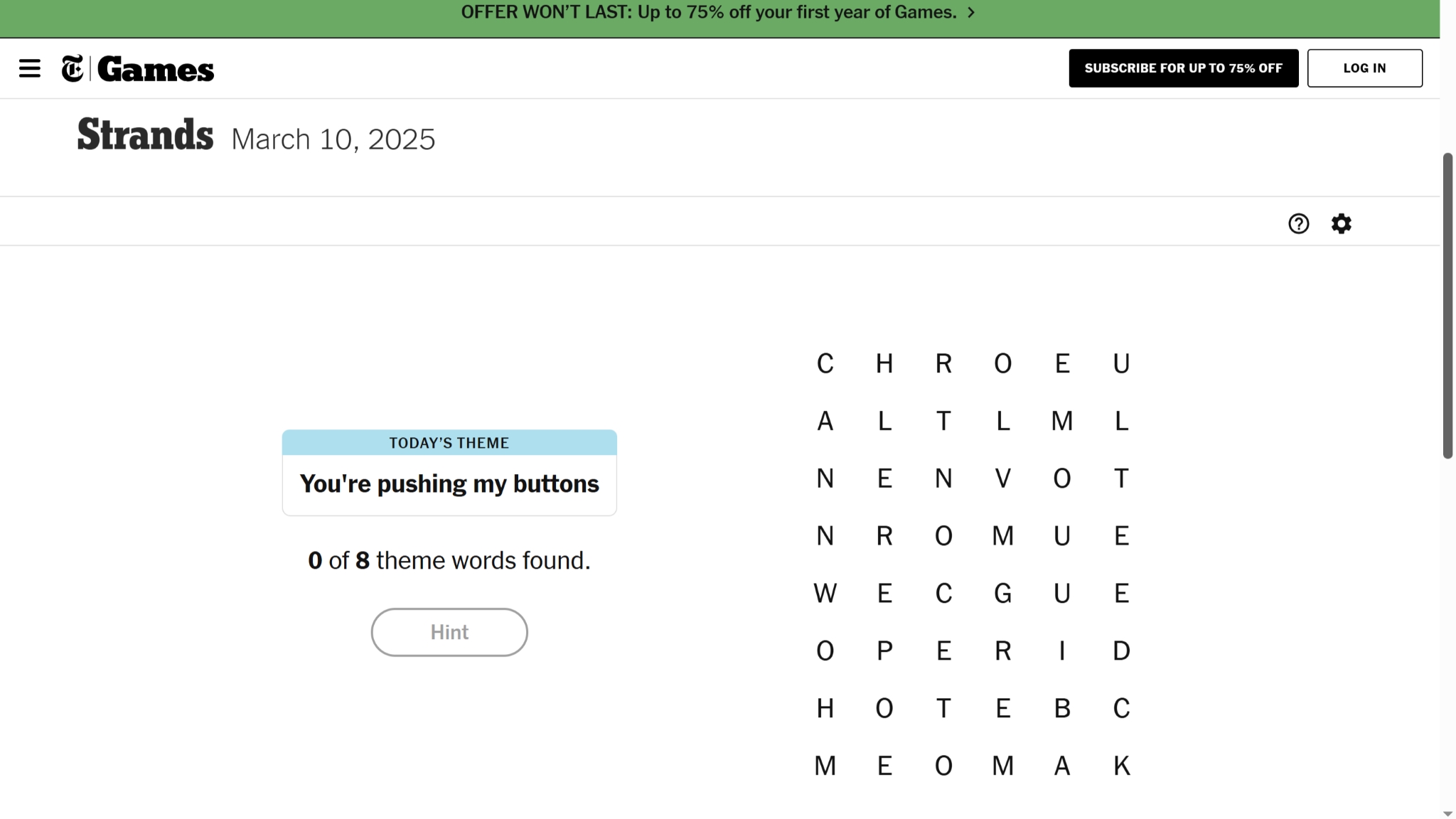 New York Times Strands Answers for March 10th - ComicBook.com