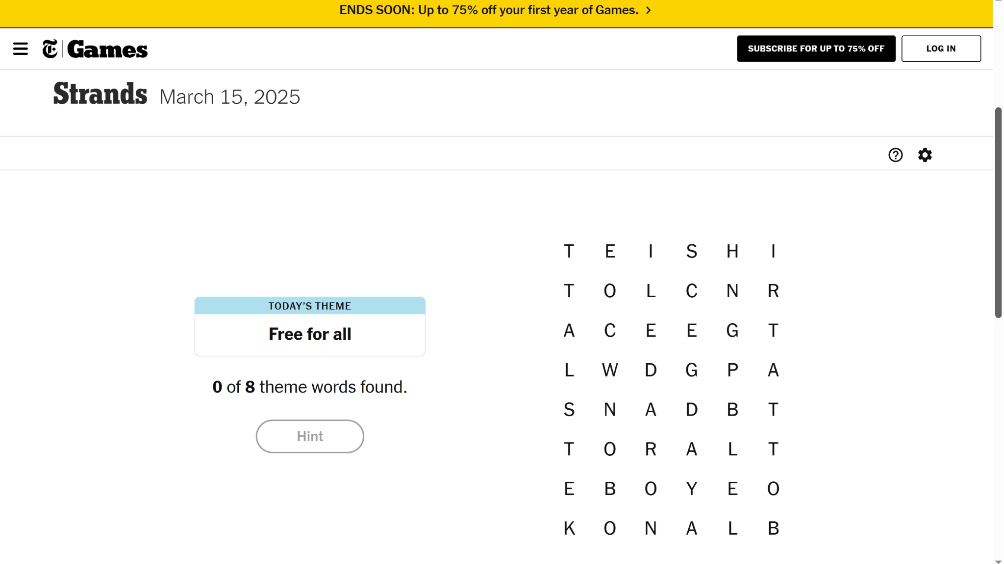 New York Times Strands Answers for March 15th - ComicBook.com