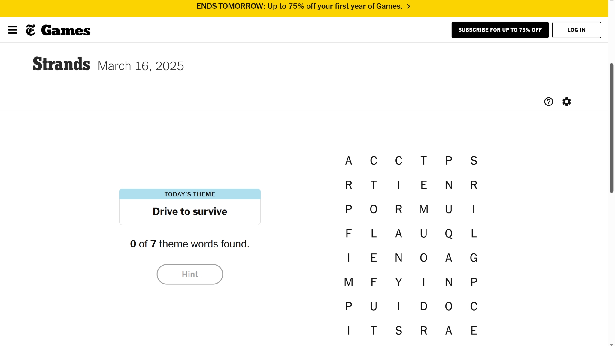 New York Times Strands Answers for March 16th - ComicBook.com