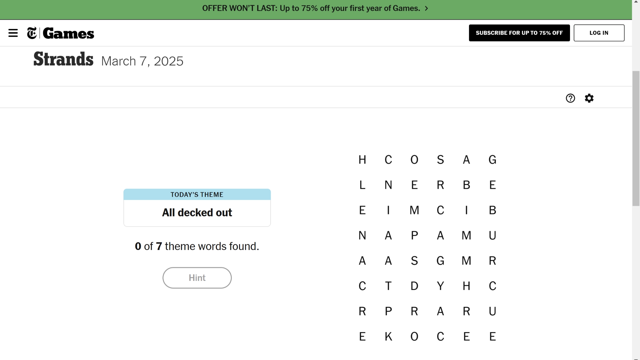 New York Times Strands Answers for March 7th - ComicBook.com