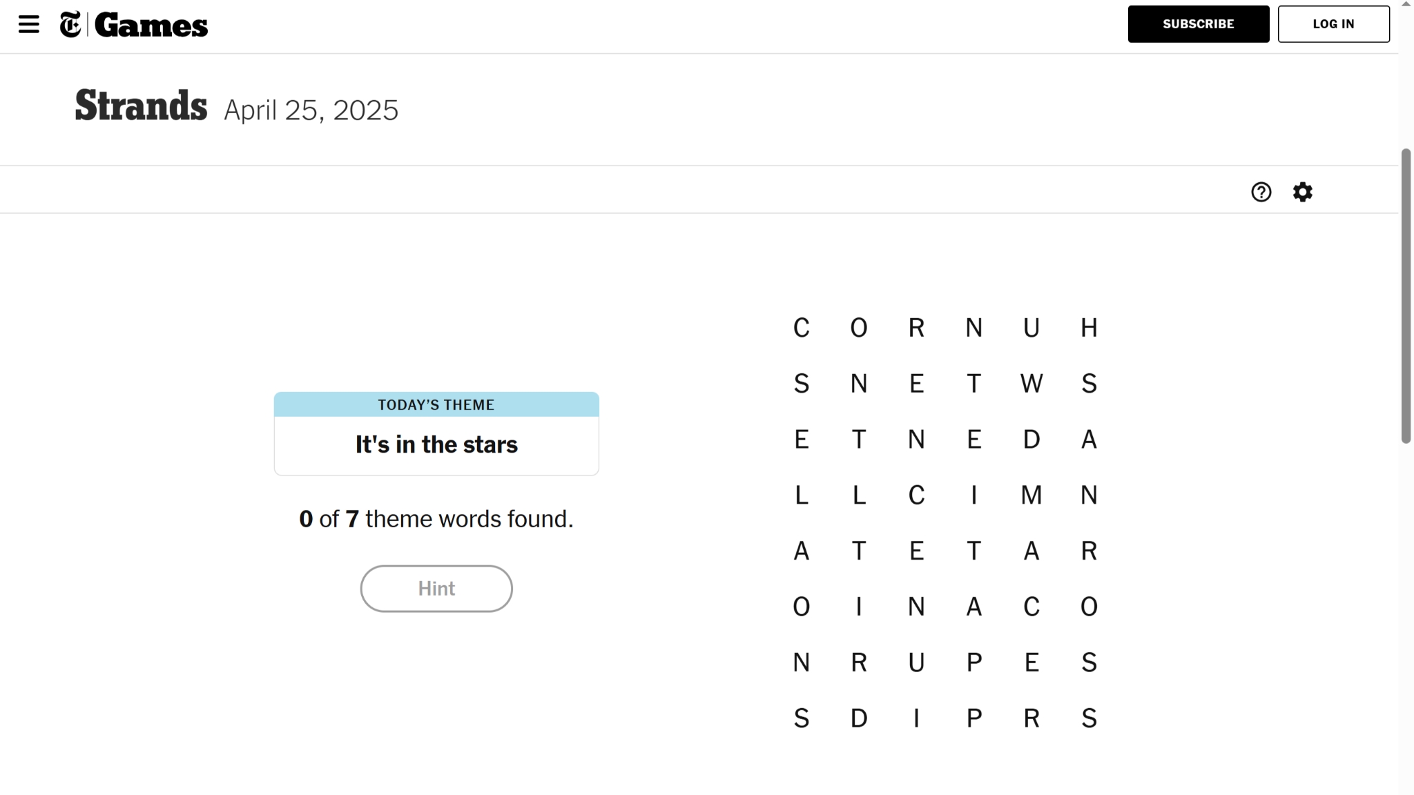 New York Times Strands Answers for April 25th - ComicBook.com