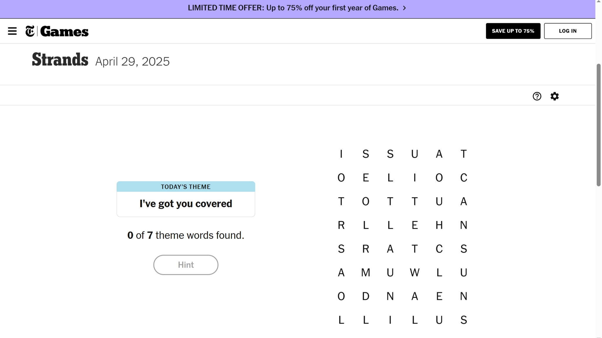 New York Times Strands Answers for April 29th - ComicBook.com
