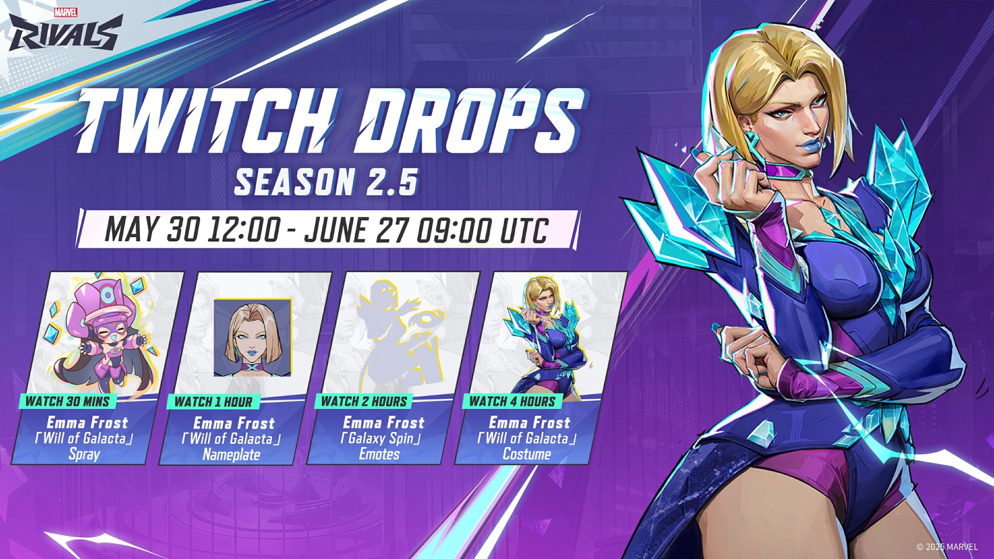 Marvel Rivals Season 2.5 Twitch Drops Have Arrived with New Emma Frost ...