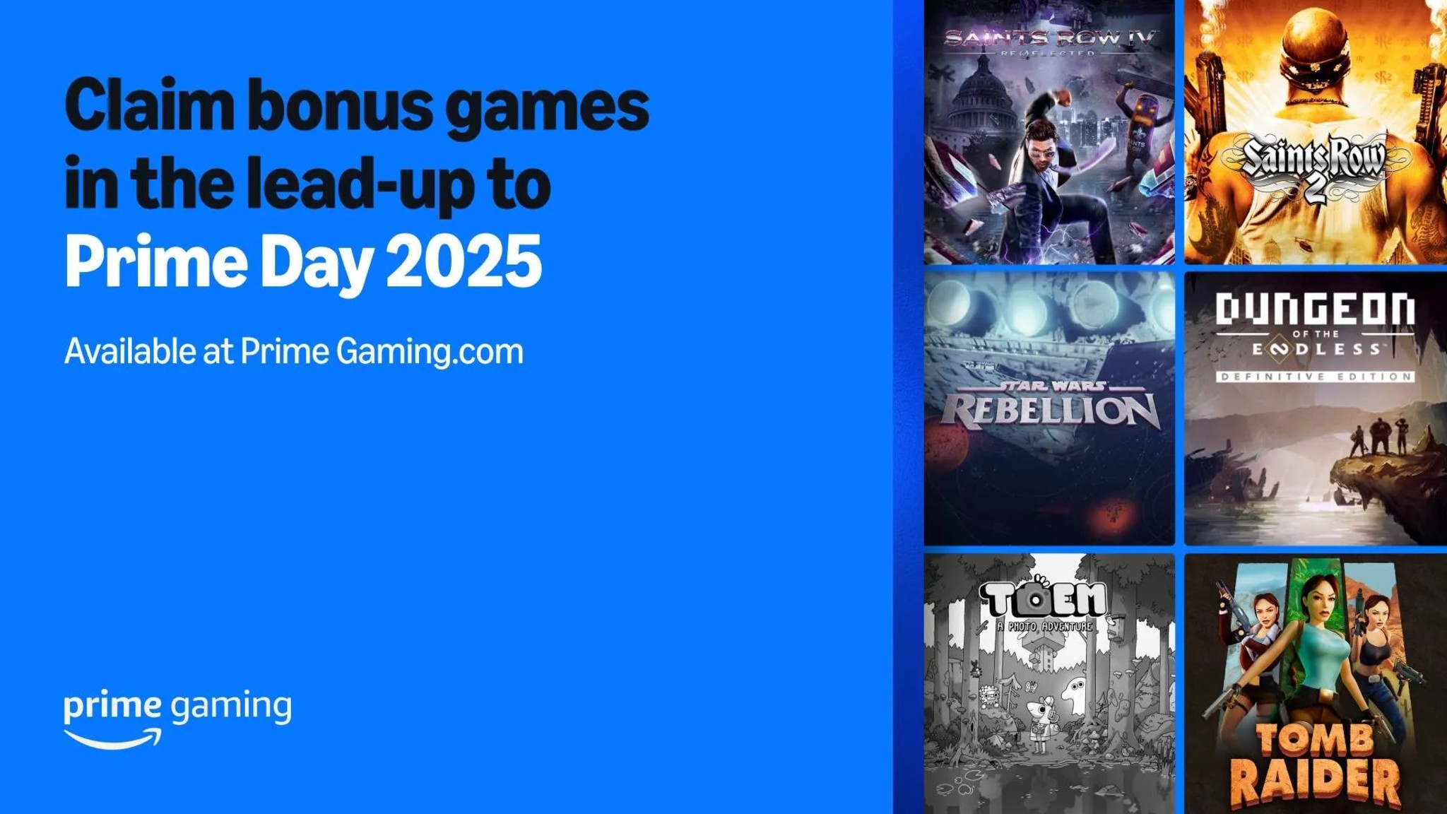 Prime Gaming Reveals 6 Free Games for Prime Day 2025