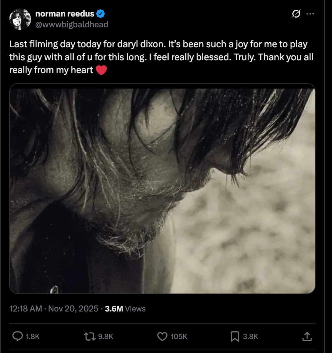 The Walking Dead Star Says Goodbye to Daryl Dixon After 15 Years, but ...