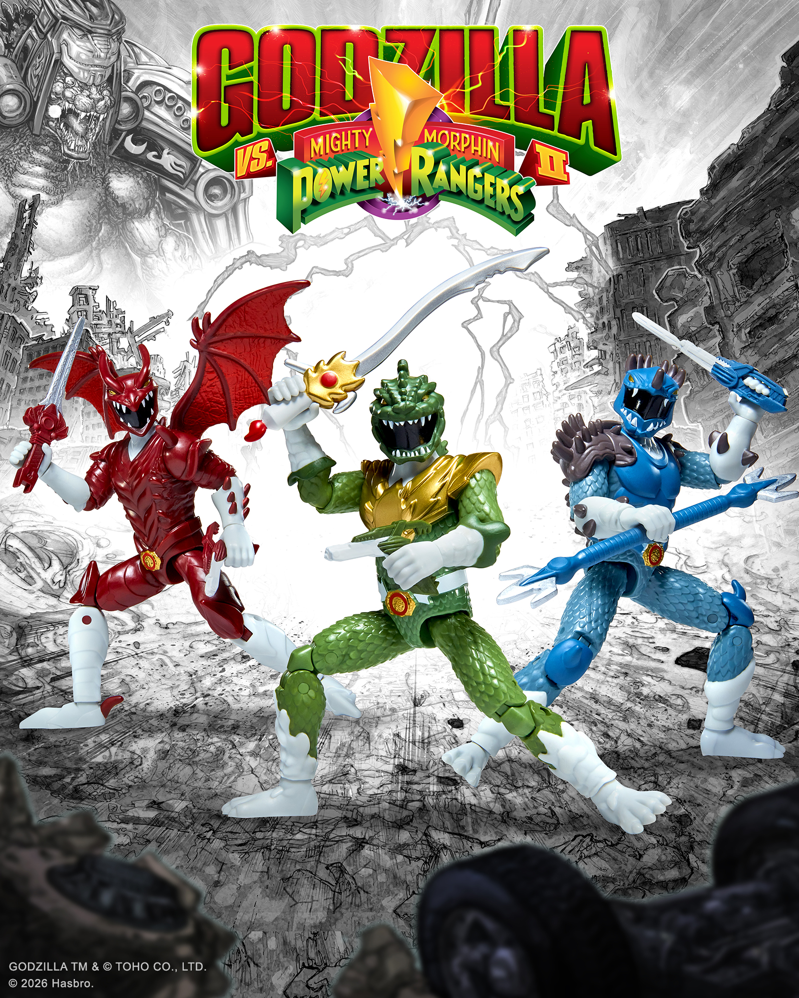 Godzilla vs. Mighty Morphin Power Rangers Figures Are Finally Happening ...