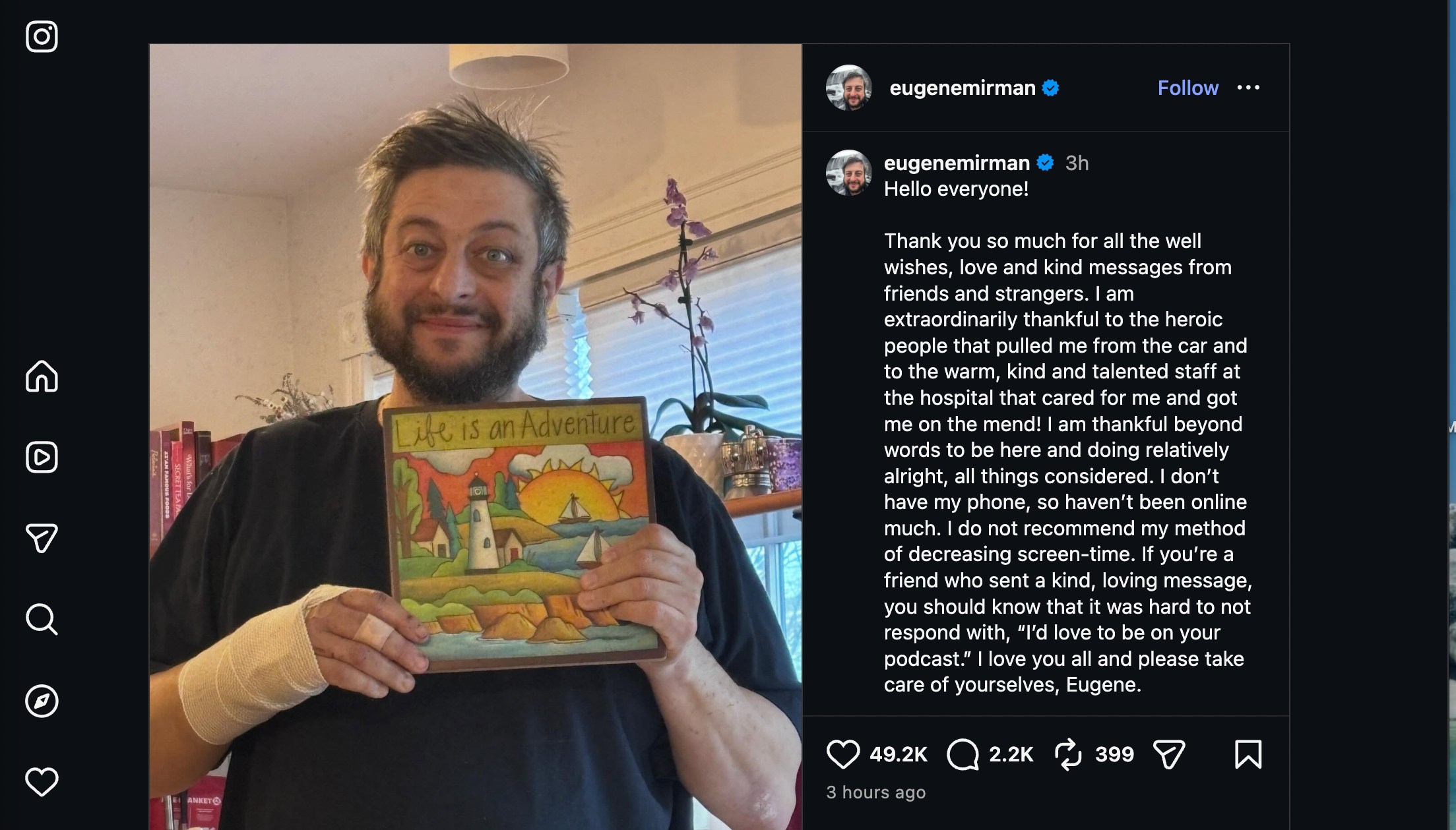 Bob's Burgers Star Eugene Mirman Breaks Silence After Fiery Car Crash ...